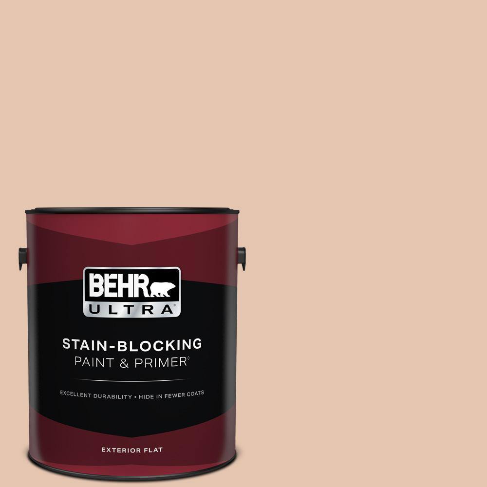 BEHR ULTRA 1 gal. #MQ1-31 Cockleshell Flat Exterior Paint & Primer ...