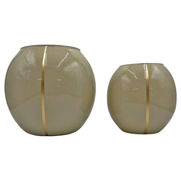 castellousa Ivory Decorative Handmade Glass Round Flower Vases CB-PI67 ...