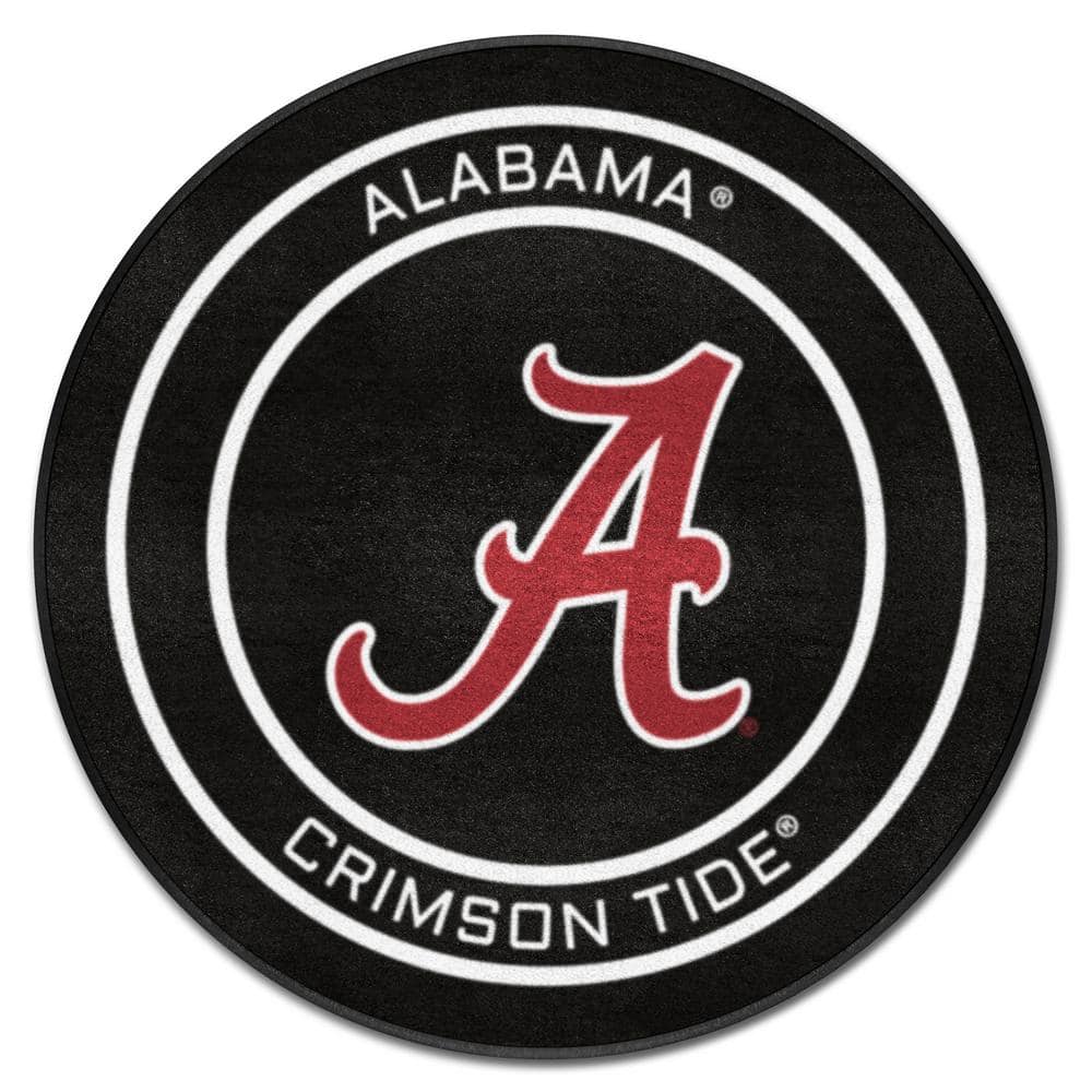 FANMATS Alabama Black 2 ft. Round Hockey Puck Accent Rug 33145 - The ...