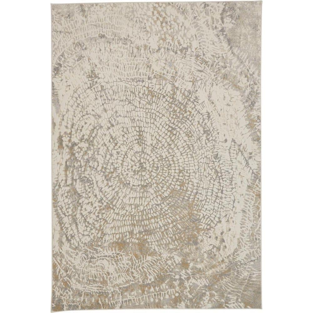 HomeRoots 2 ft. x 8 ft. Gray, Ivory Abstract Area Rug 2000514696 - The ...