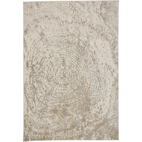 HomeRoots 2 ft. x 8 ft. Gray, Ivory Abstract Area Rug 2000514696 - The ...