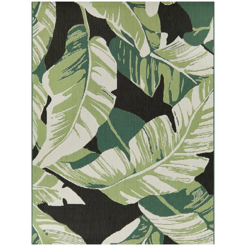 BALTA Bissen Green 7 ft. 10 in. x 10 ft. Floral Indoor/Outdoor Area Rug ...