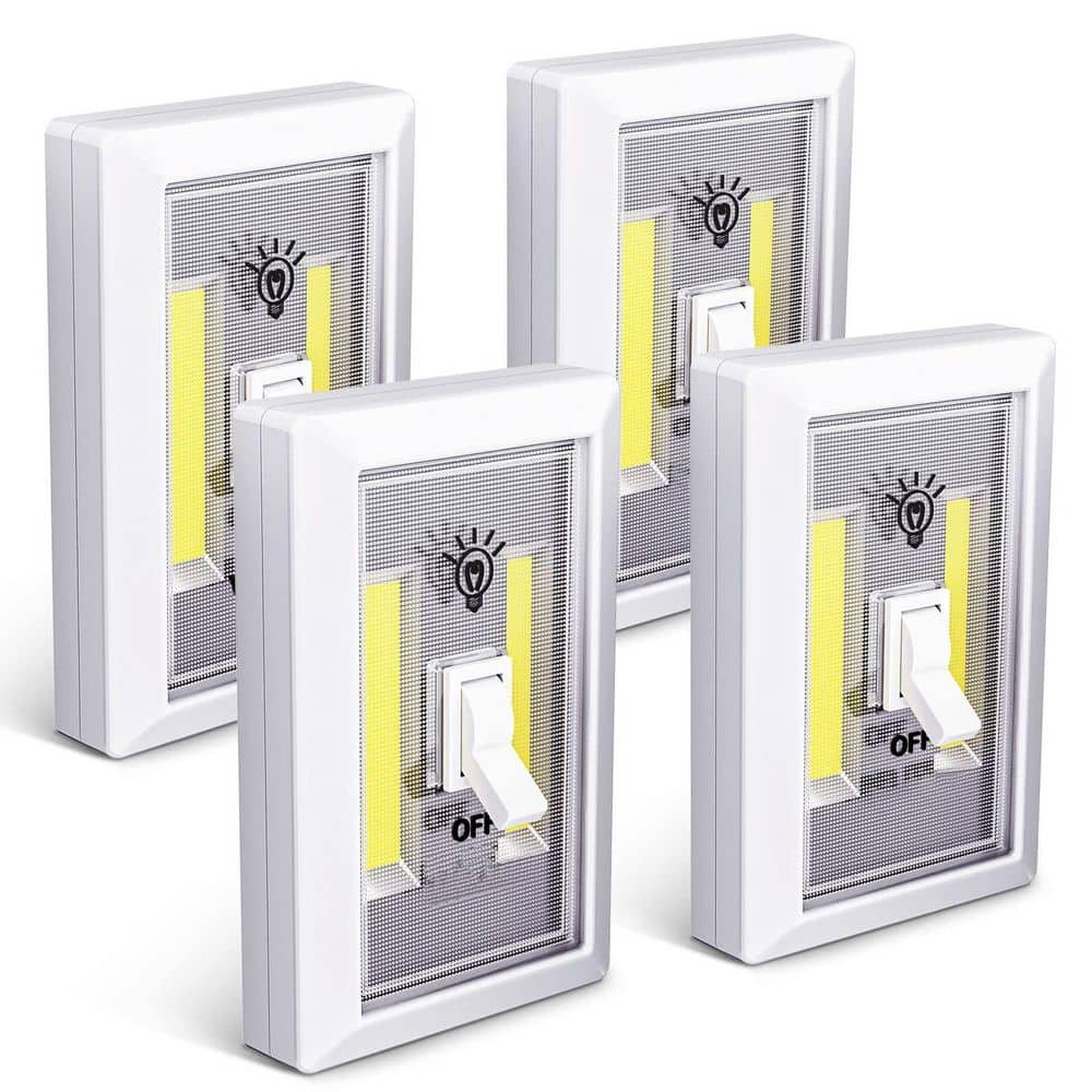 Lukyamzn White LED Closet Light Tap Light Lamp, Touch Push Night Light ...