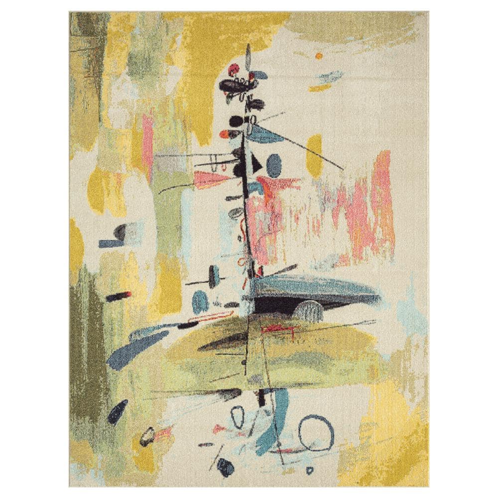 KALATY Colorwrks Multi-Colored 5 ft. x 8 ft. Abstract Area Rug CW1060 ...