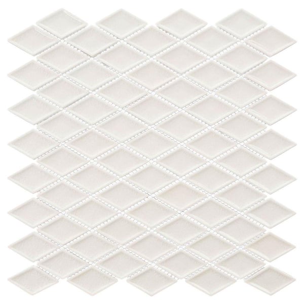 ANDOVA Auvene Vilo White 11 in. x 12 in. Diamond Upcycled Polished ...