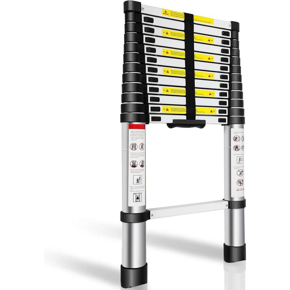 KIWDZFU 12.5FT Aluminum Telescoping Ladder with Locking Mechanism, 330 ...