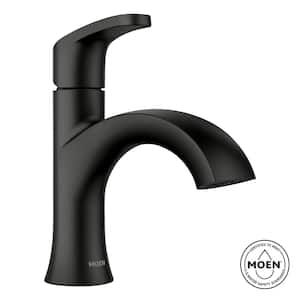 MOEN Beric Single Hole Single Handle Bathroom Faucet in Matte Black ...