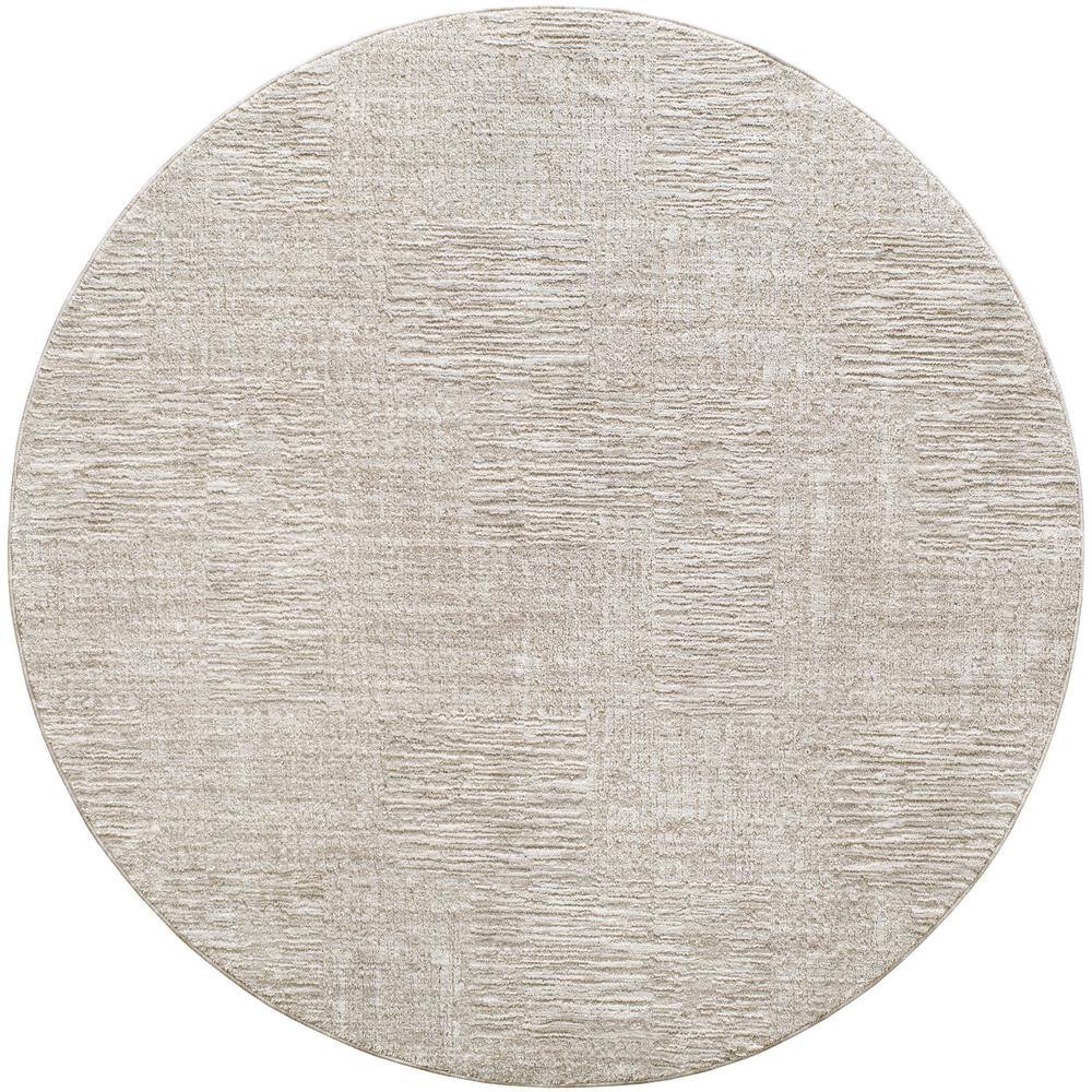 Livabliss Masterpiece Gray Modern 5 ft. Round ft. Indoor Area Rug ...