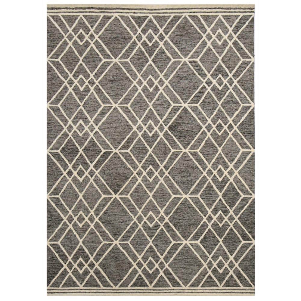 Amer Rugs Vista 8 x 10 Khaki Geometric Pattern Area Rug for High ...