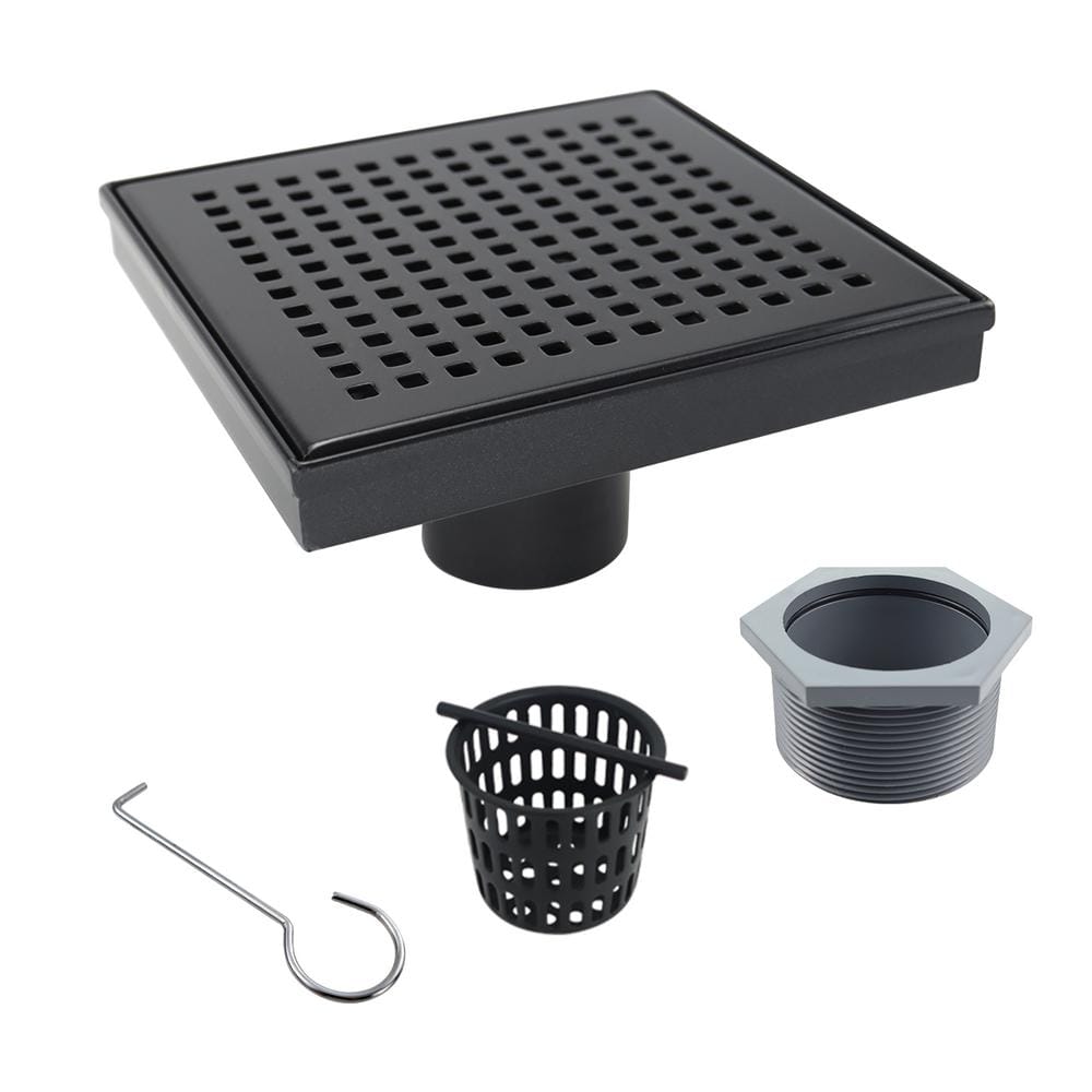 Neodrain 6 in. x 6 in. Stainless Steel Square Shower Drain with Square ...