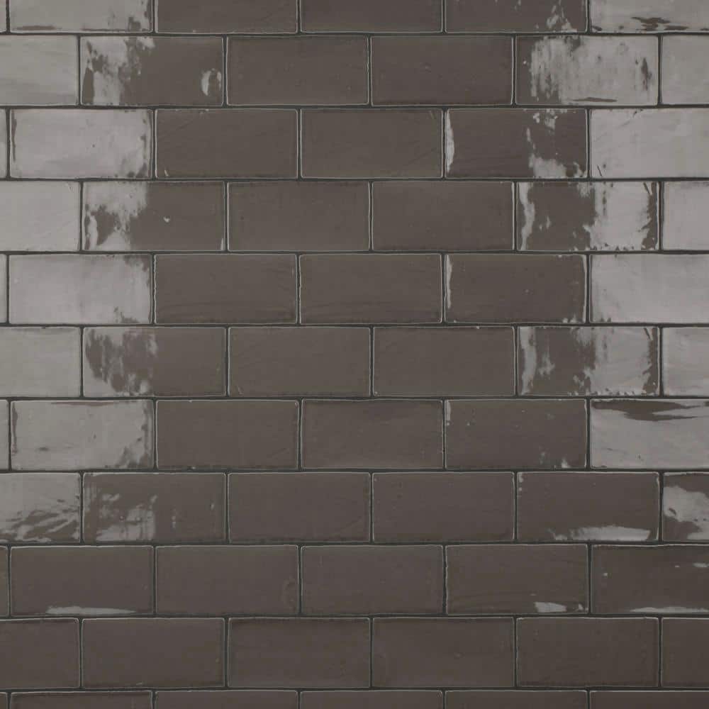 Merola Tile Chester Grafito 3 in. x 6 in. Ceramic Wall Tile (5.72 sq ...