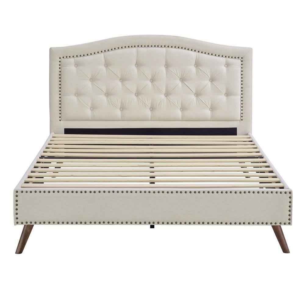 DeCoro Irvin Diamond Tufted Full Peyton Shell Upholstered Platform Bed ...