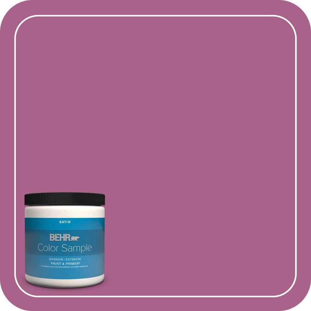 BEHR PREMIUM PLUS 8 oz. #690B-6 Wild Mulberry Satin Enamel Interior ...