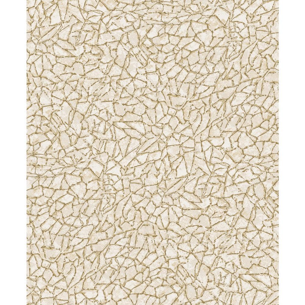 A-Street Prints Soma Gold Metallic Crackling Paper Non-Woven Wallpaper ...