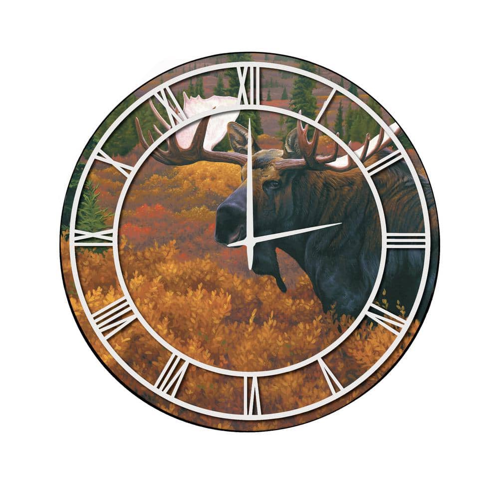 "Denali Autumn Moose" Full Coverage Art and White Numbers Imaged Wall ...