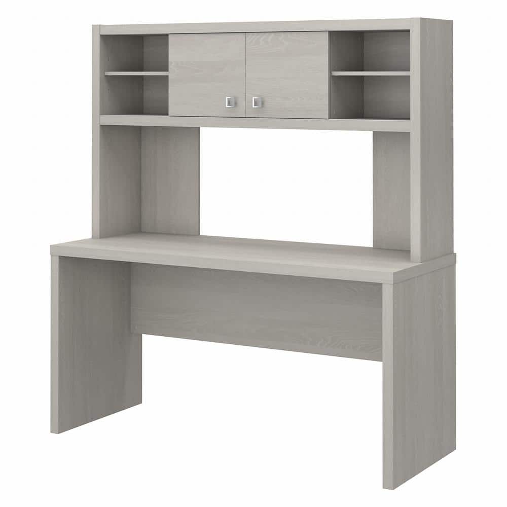 Bush Furniture Echo 60 in. Rectangular Gray Sand Desk with Hutch ...