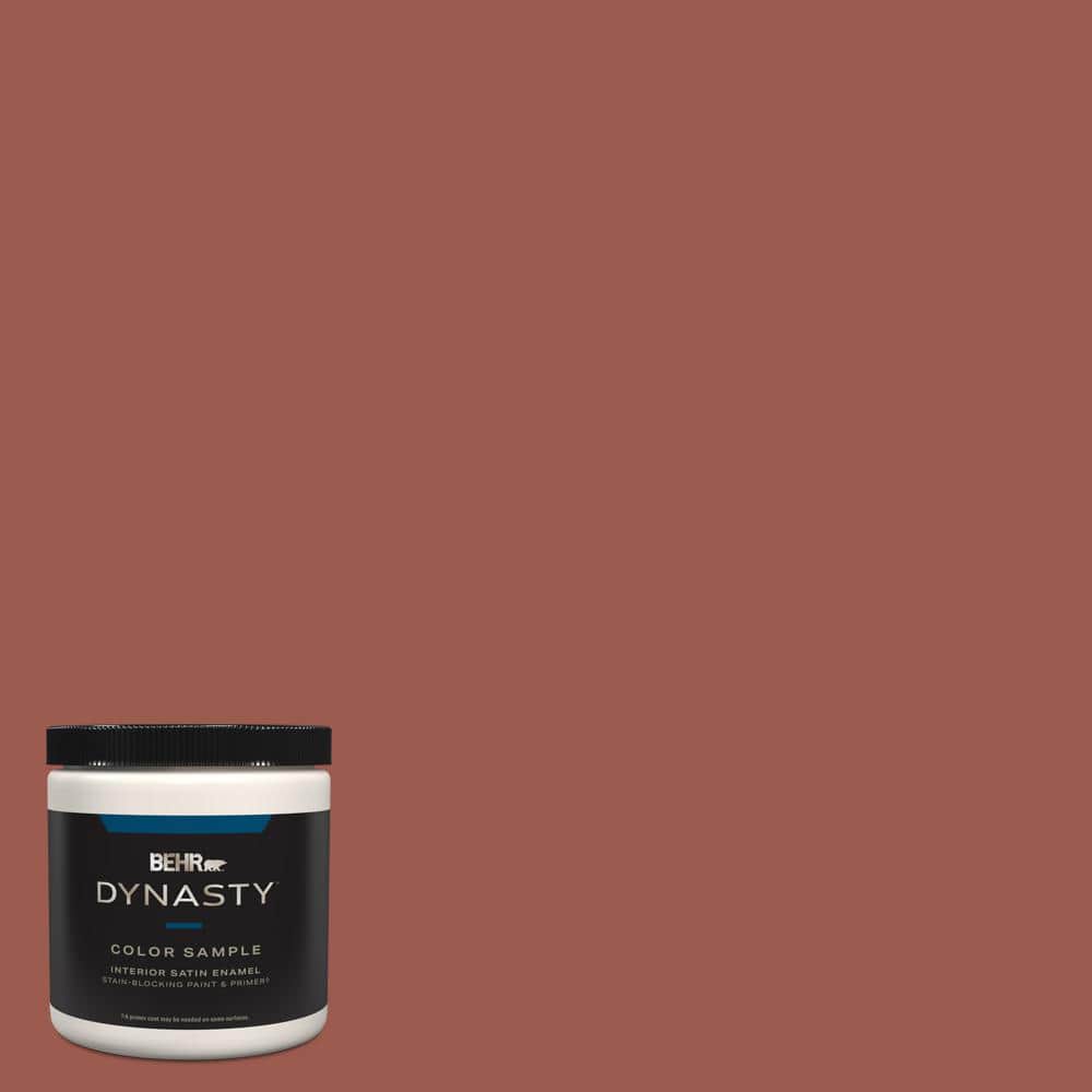 BEHR DYNASTY 8 oz. #ICC-106 Spicy Cayenne Satin Enamel Stain-Blocking ...