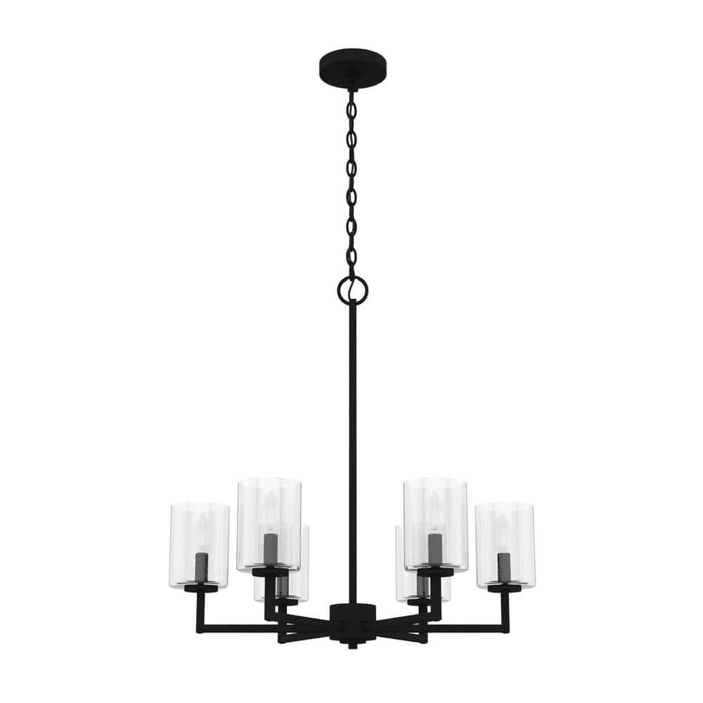 Hunter Kerrison 6-Light Natural Iron Island Chandelier with Clear ...