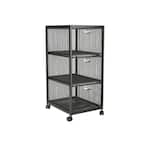 MQ 4-Drawer Resin Rolling Storage Cart in White and Clear 451-WHT