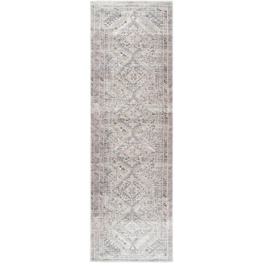 Livabliss Vivir Eleni Gray Traditional 3 ft. x 8 ft. Indoor Area Rug ...