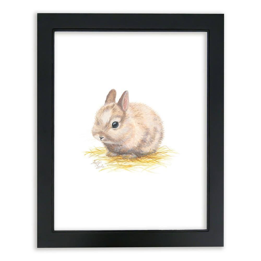 Barnyard Littles "Bunny" by Alyssa Lewis Individual Black Framed Animal ...
