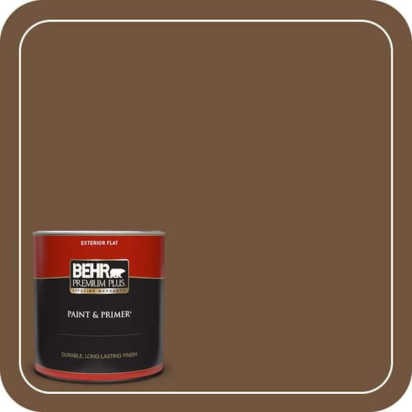 BEHR PREMIUM PLUS 1 qt. #PPU4-20 Ancient Root Flat Exterior Paint ...
