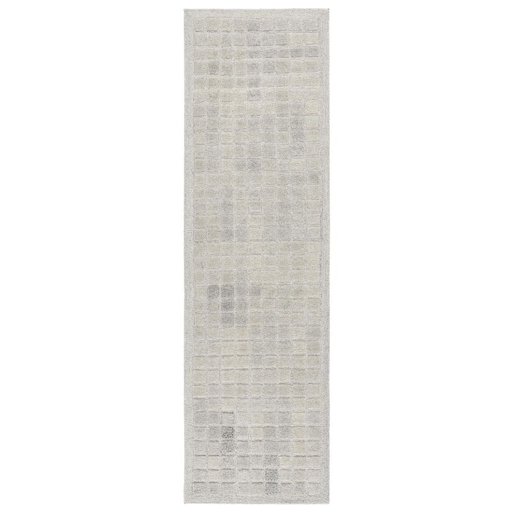 SAFAVIEH Ebony 2 ft. x 8 ft. Gray Abstract Tile Runner Rug EBN375F-28 ...