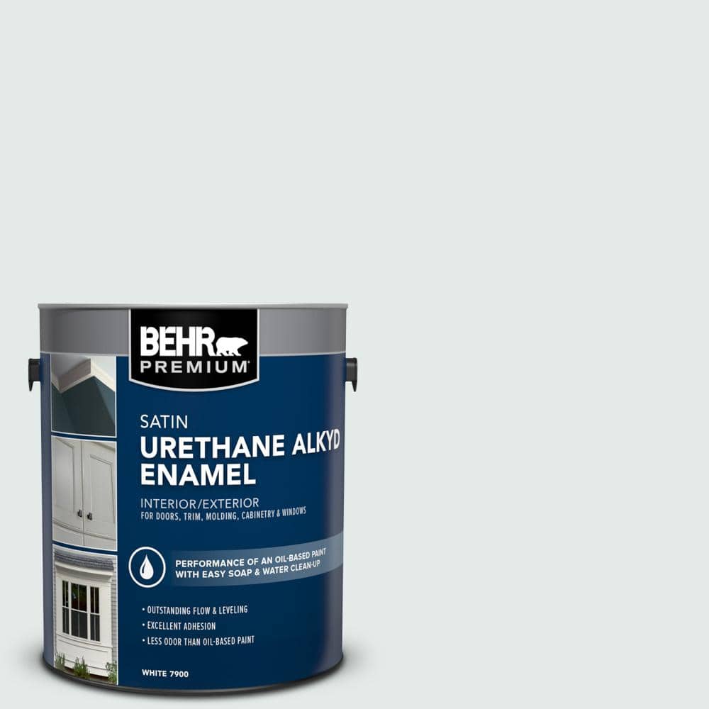 BEHR PREMIUM 1 gal. #PWN-27 Blue Opal Urethane Alkyd Satin Enamel ...