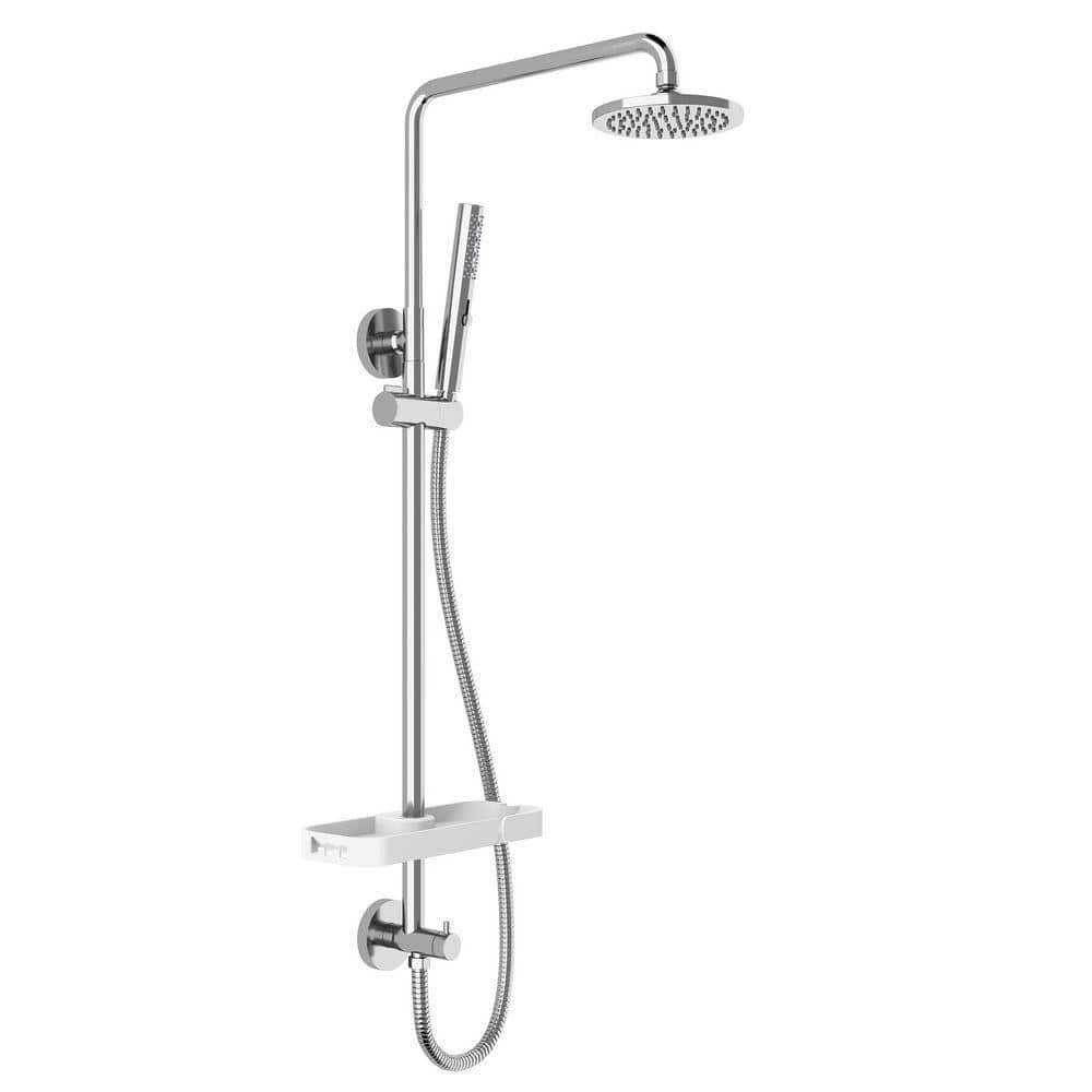 Tomfaucet 2-Spray Wall Bar Shower Kit Stainless Steel Shower Set with 3 ...