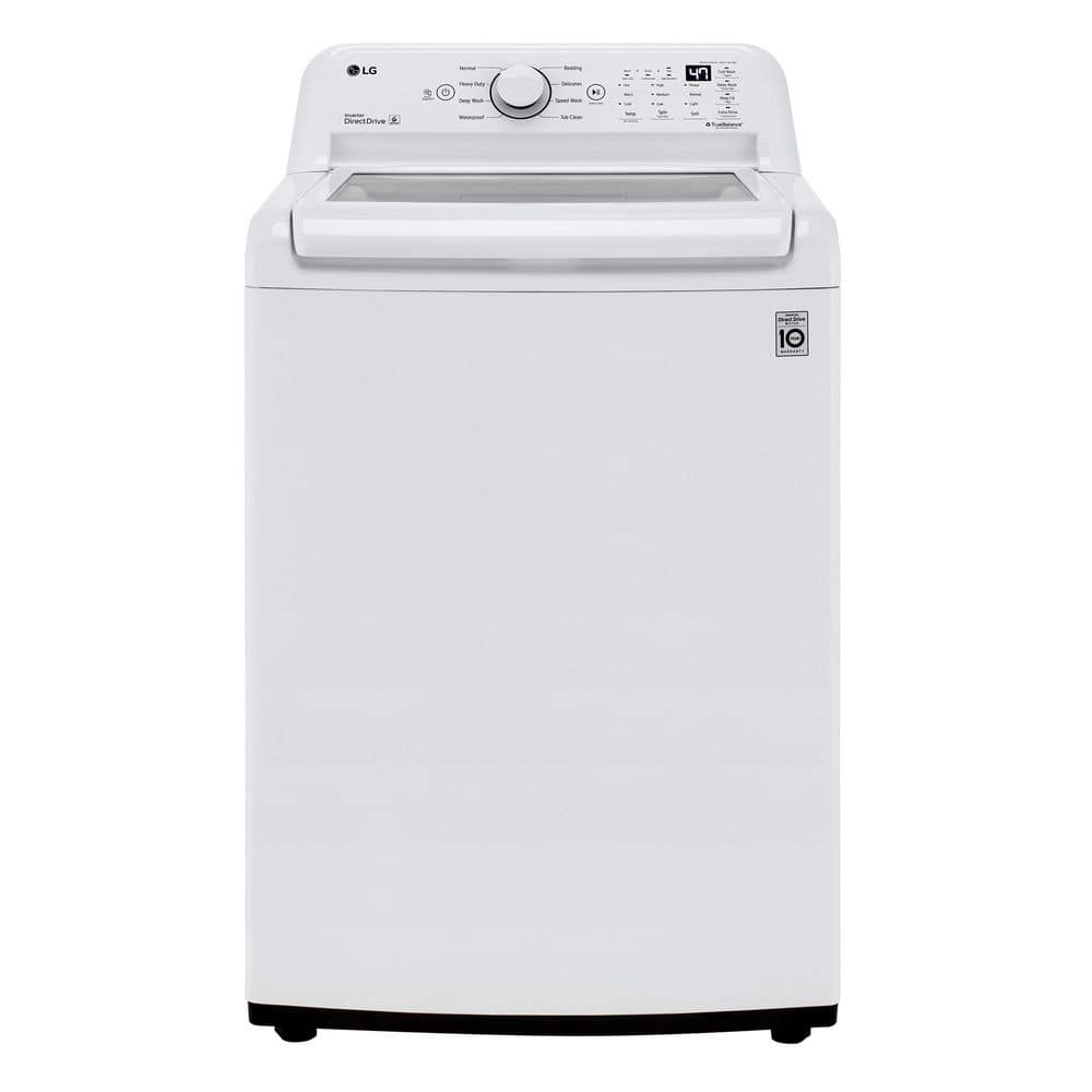 LG 4.3 Cu. Ft. Top Load Washer in White with 4-Way Agitator, NeveRust ...