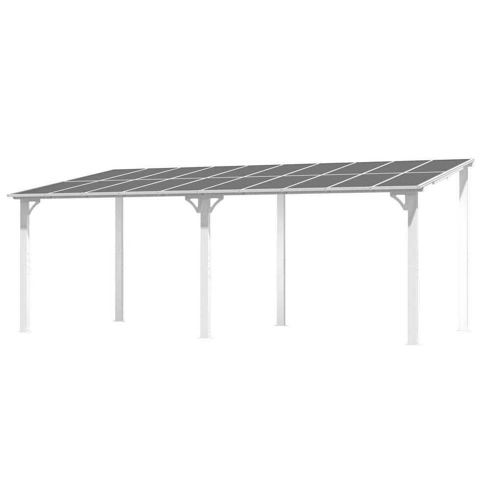 AECOJOY 20 ft. x 10 ft. White Aluminum Patio Cover 16412WH-HD01 - The ...