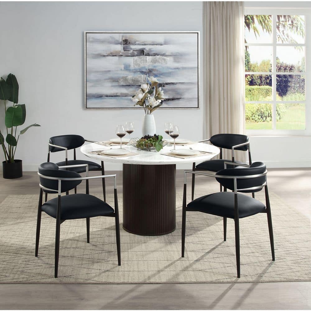 Acme Furniture Gavan Black Synthetic Leather Arm Chair (Set of 2 ...