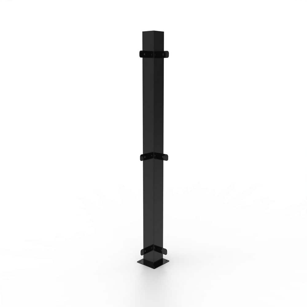 Ejoy 94.49 in. H x 4 in. W x 4 in. Thickness Black Steel Corner Garden ...