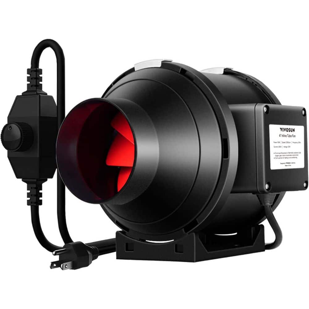 VIVOSUN 4 in. 190 CFM Inline Duct Fan with Variable Speed Controller ...