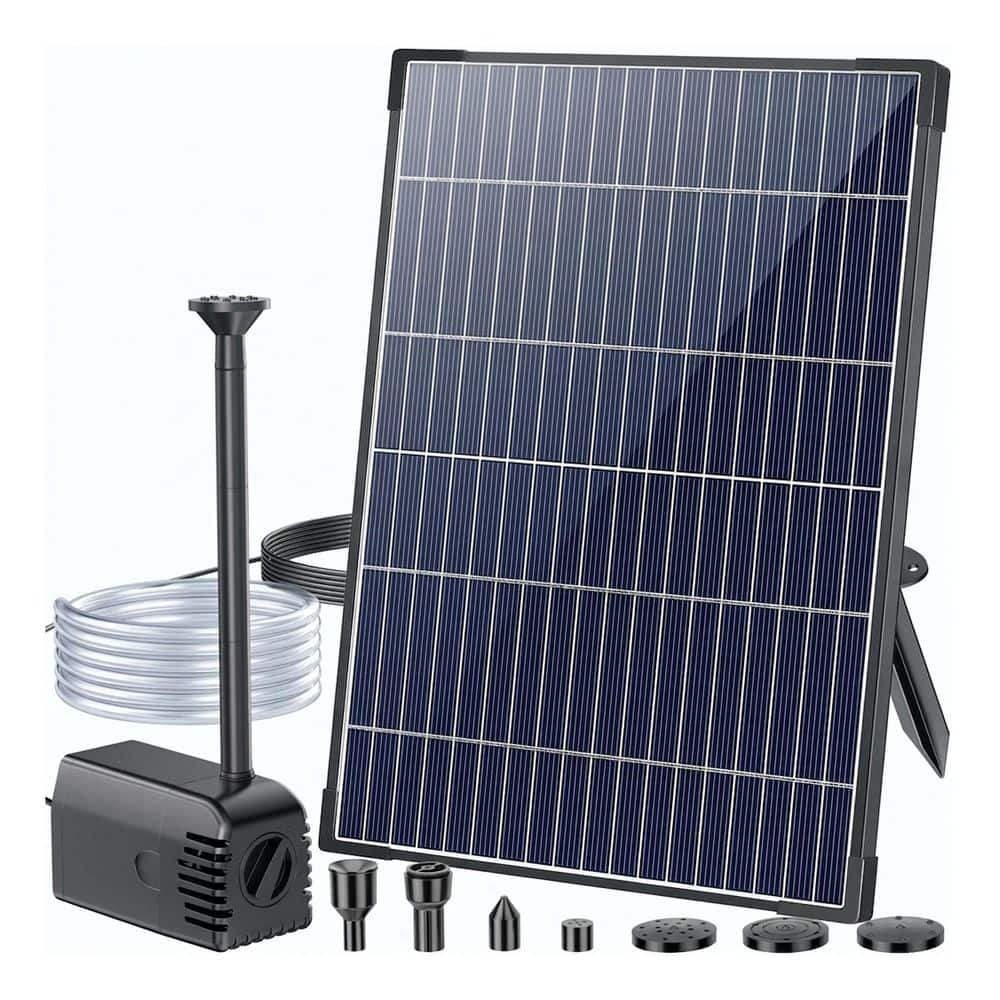 Solar Water Fountain Pump Kit 12W Submersible Adjustable Flow with PVC ...