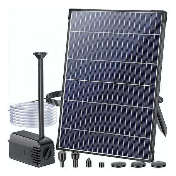 Solar Water Fountain Pump Kit 12W Submersible Adjustable Flow with PVC ...