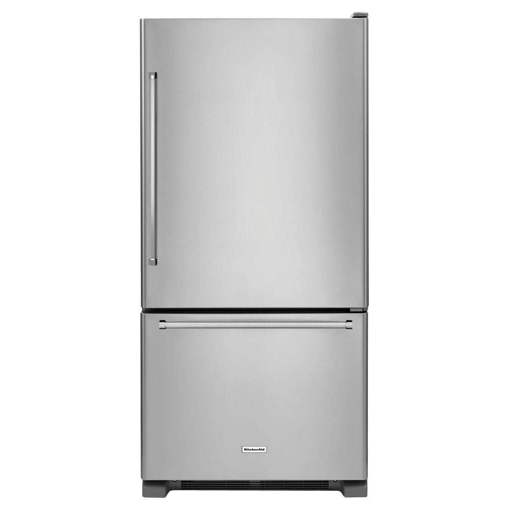 KitchenAid 22 cu. ft. Bottom Freezer Refrigerator in Stainless Steel ...