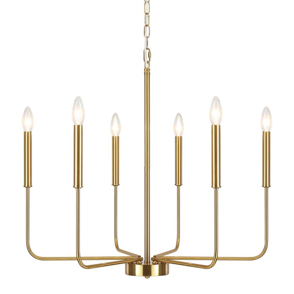 LWYTJO Classic 6-Light Brass Traditional Fixture Farmhouse Kitchen ...