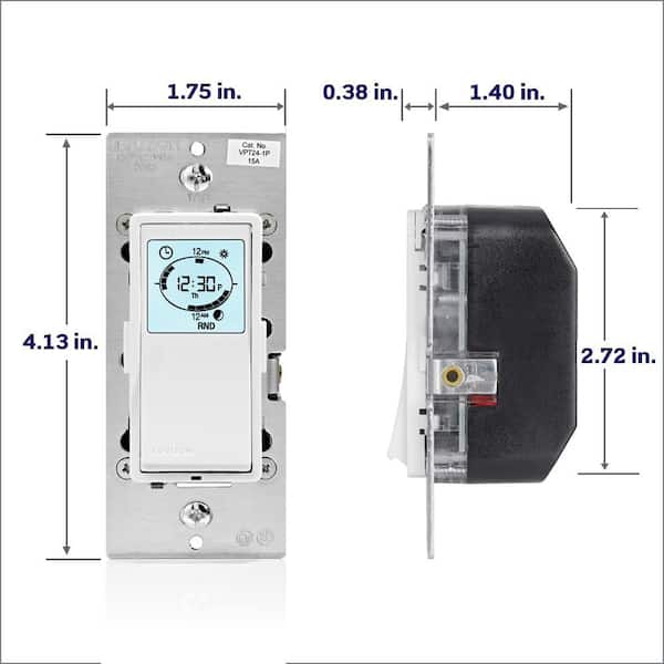 Leviton Decora 24 Hour Programmable Timer Switch for Lights/Motor Loads, Neutral Required ...
