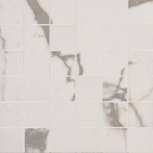 MSI Take Home Tile Sample - Charisma White Glazed Ceramic Mesh-Mounted ...
