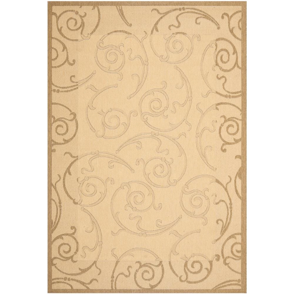 SAFAVIEH Courtyard Natural/Brown 5 ft. x 8 ft. Border Indoor/Outdoor ...