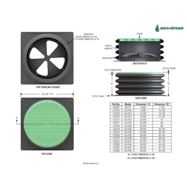 Aero-Stream 23.5 in. Dia x 26 in. Septic Tank Riser Kit 101978 - The ...