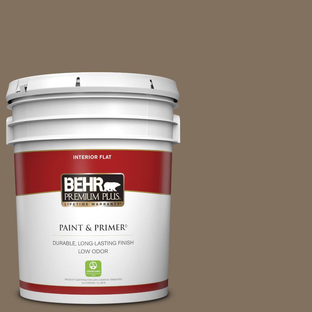 BEHR PREMIUM PLUS 5 gal. #PPU5-04 Mocha Latte Flat Low Odor Interior ...