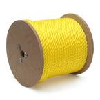 Rope King 1/4 in. x 1200 ft. Twisted Poly Rope Yellow TP-141200Y
