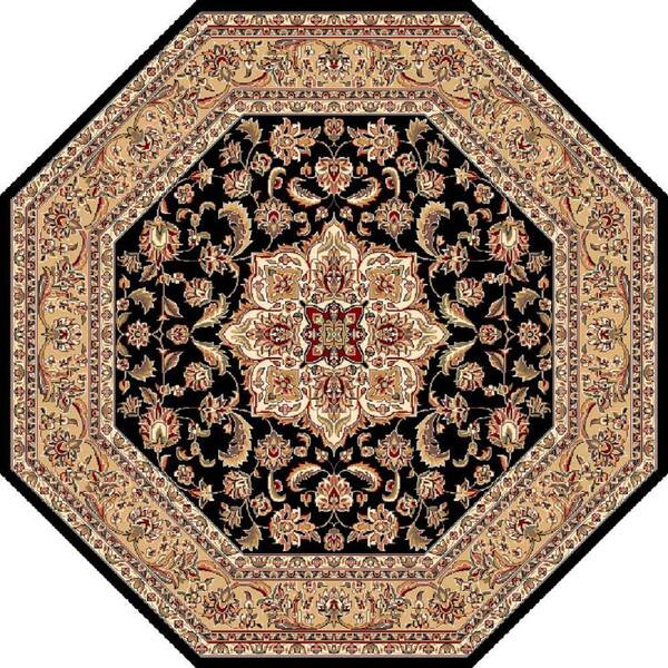 MILLERTON HOME Cintha Black/Beige 8 ft. x 8 ft. Octagon Area Rug ...