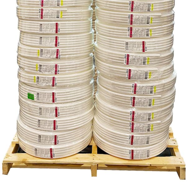 Apollo 1/2 in. x 100 ft. White PEX-B Pipe-Pallet of 48-Coils (4,800 ft ...