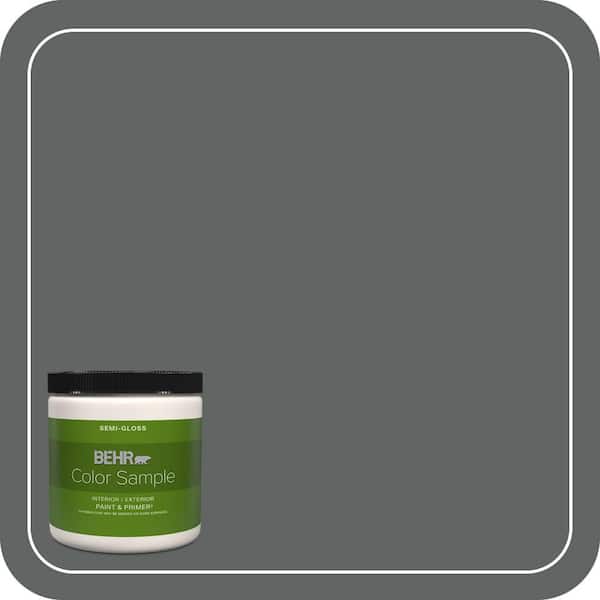 BEHR PREMIUM PLUS 8 oz. #BXC-41 Charcoal Semi-Gloss Interior/Exterior ...