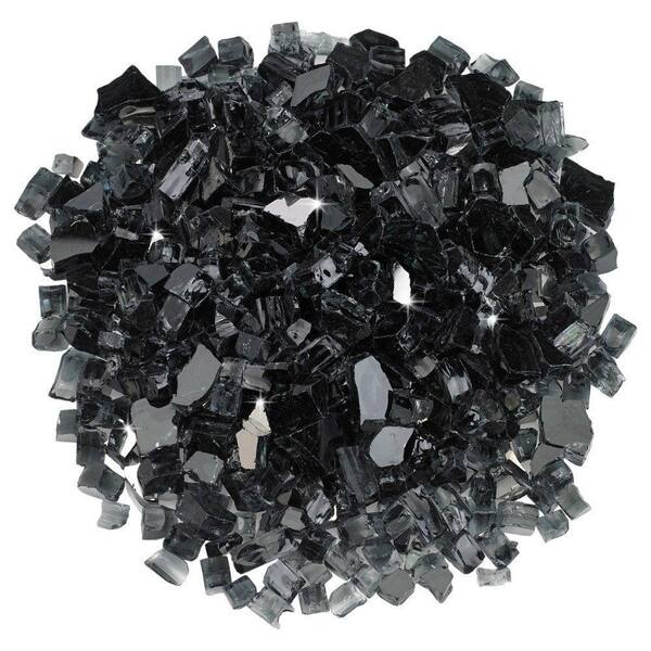 1/2 in. Premium Black Reflective Fire Glass 10 lbs. Jar AFF-BLKRF12-10 ...