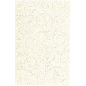 Unique Loom Floral Shag Carved Ivory 9' 0 x 12' 0 Area Rug 3133076 ...