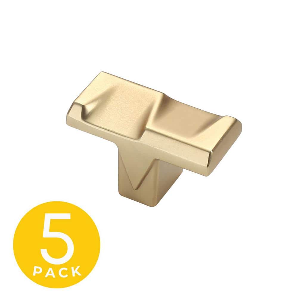 Sapphire Geiger Series 1 in. Modern Gold T-Shaped Cabinet Knob (5 Pack ...